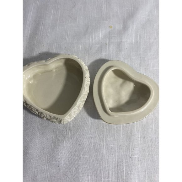 Lenox | Other | Lenox Classic Ivory Heart Shaped Rose Trinket Box Gold ...